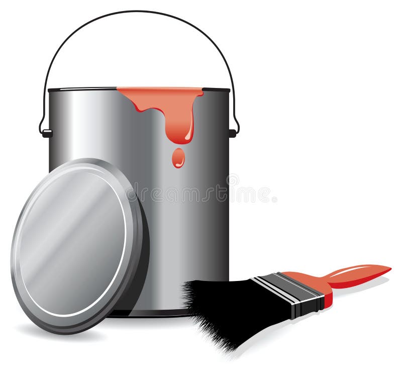 Paint pot stock vector. Illustration of renovation, liquid - 22441592