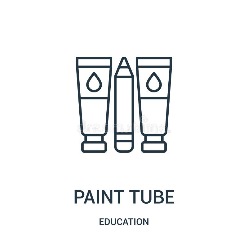 Paint Tube Icon Vector from Stationery Collection. Thin Line Paint Tube ...
