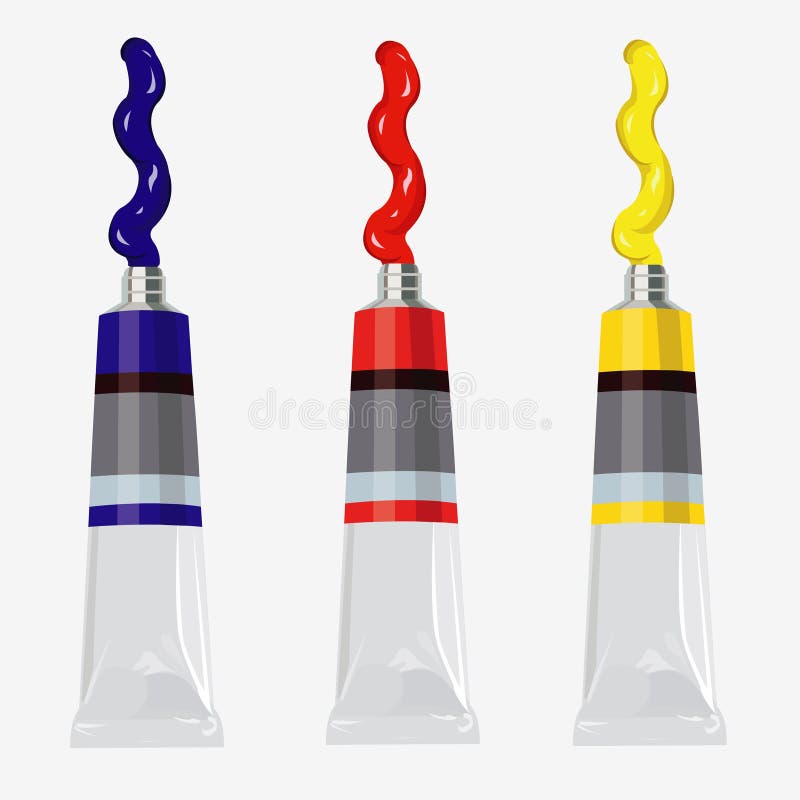 Paint tubes - Illustration stock vector. Illustration of wood - 49497940