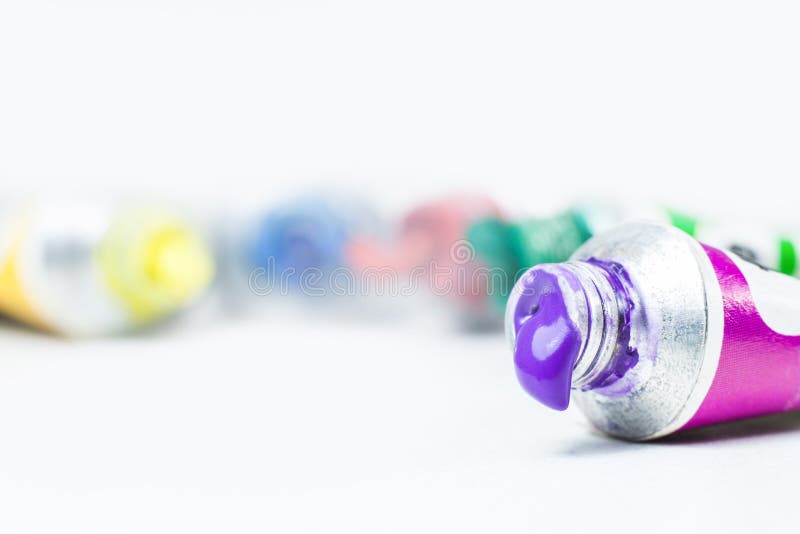 Paint in Tubes Isolated on White,watercolor Stock Image - Image of tube ...