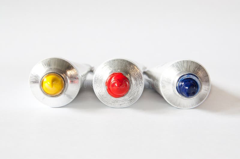 Paint Tubes of Primary Colors Stock Image - Image of color, basic: 54881467