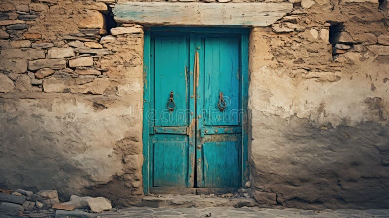 Paint turquoise door stock photo. Image of texture, wall - 371830892