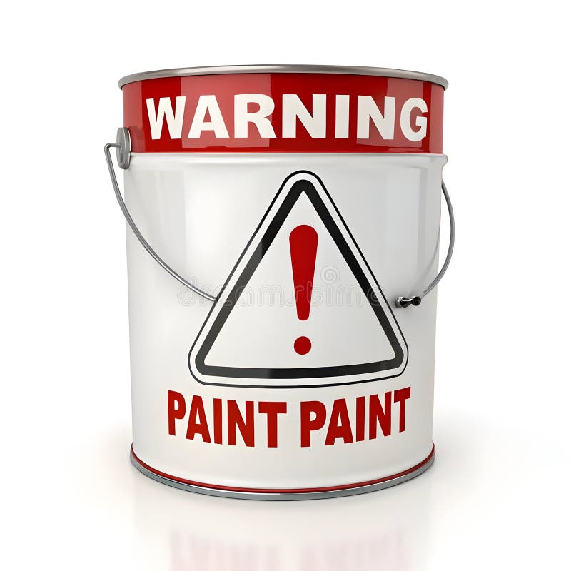 Paint Warning Icon 3D Render Isolated on White Background Stock ...