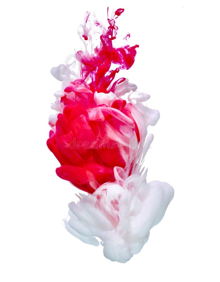 Paint in Water Color Liquid Red White Stock Image - Image of shape ...