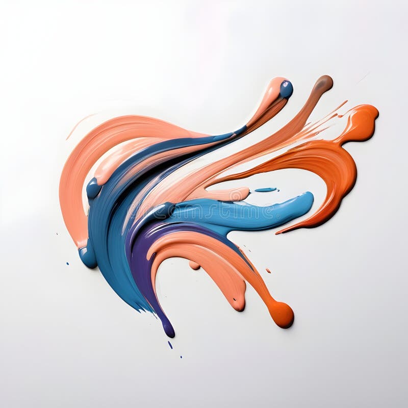 Paint on White Background, Artistic Paint Splashes on White Surface ...