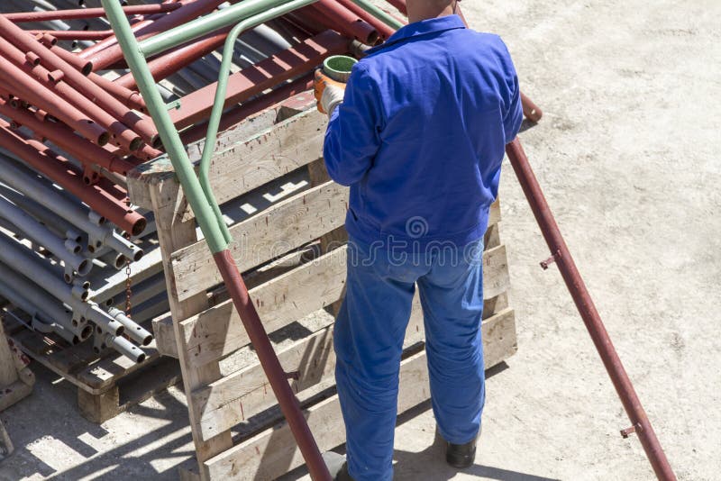 Paint Worker Painting Metal Designs Stock Photo - Image of color ...