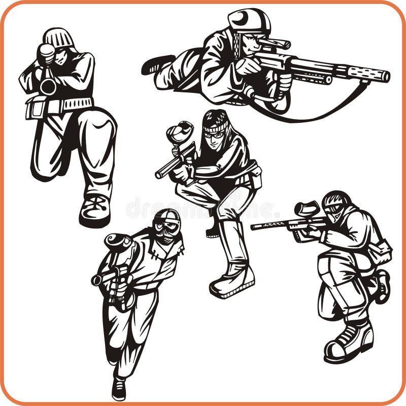 Paintball. stock vector. Illustration of clipart, dance - 16392406