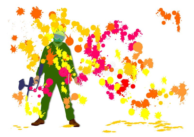 Paintball Concept Vector Illustration with Colors Stock Vector ...