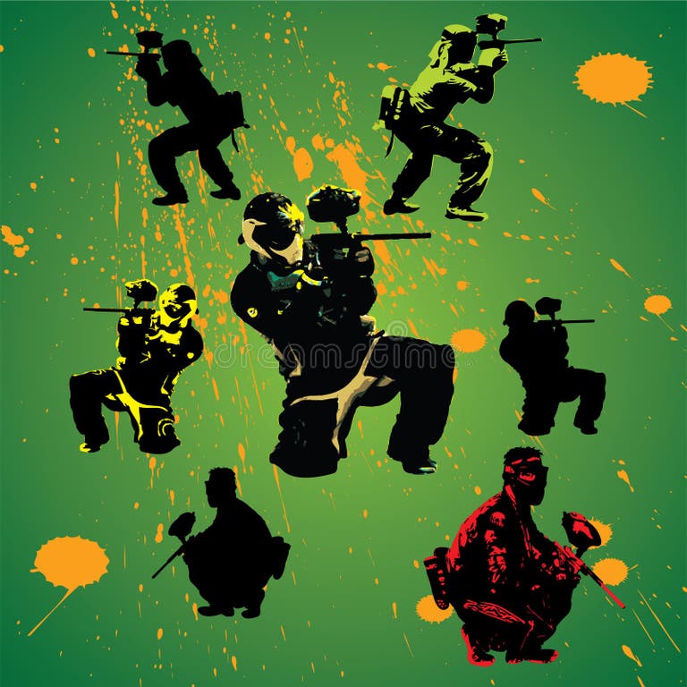Paintball stock vector. Illustration of games, competition - 9470611