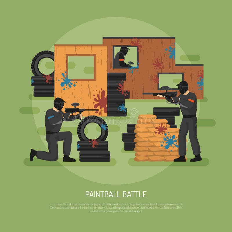 Paintball Horizontal Banners Stock Vector - Illustration of element ...