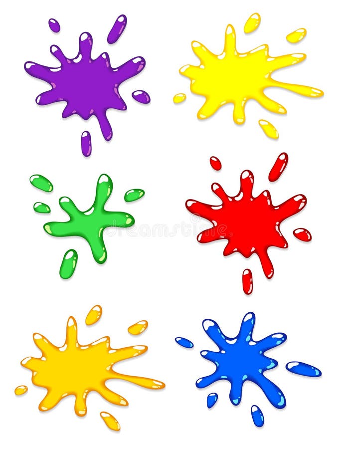 Paintball Color Splash Set. Stock Vector - Illustration of splashing ...