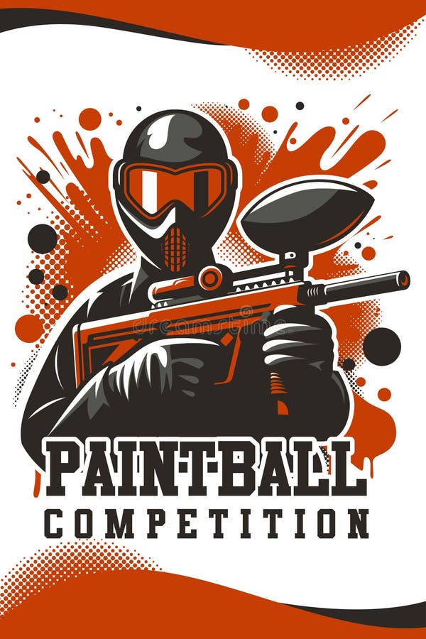 Paintball Competition Poster Banner Vector Illustration Stock Vector ...