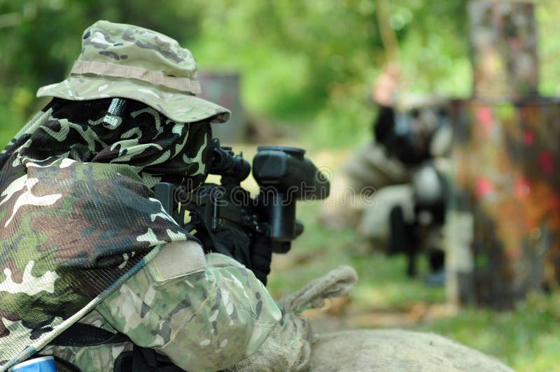 Paintball game stock photo. Image of army, action, shot - 6076336