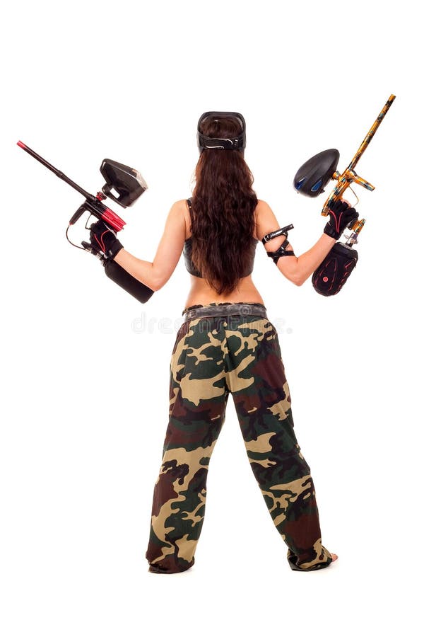Paintball girl stock photo. Image of beautiful, protection - 13539578