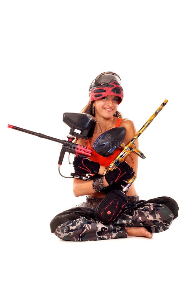 Paintball girl stock image. Image of shoot, girl, isolated - 13539627