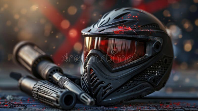 Paintball Mask and Marker for Active Pastime Stock Image - Image of ...