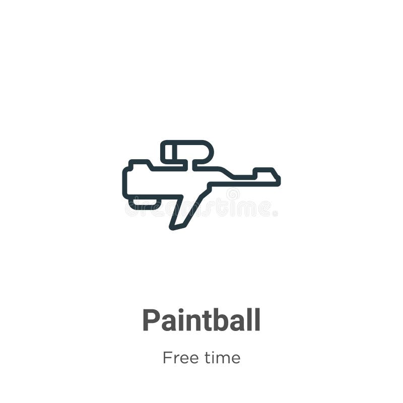 Paintball Outline Vector Icon. Thin Line Black Paintball Icon, Flat ...