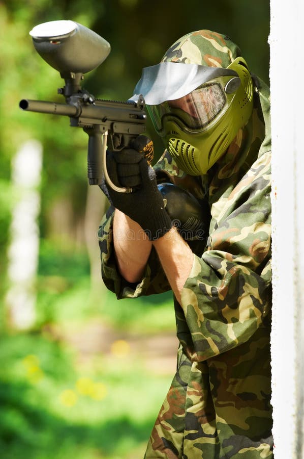 Paintball player stock image. Image of adrenalin, loader - 16013911