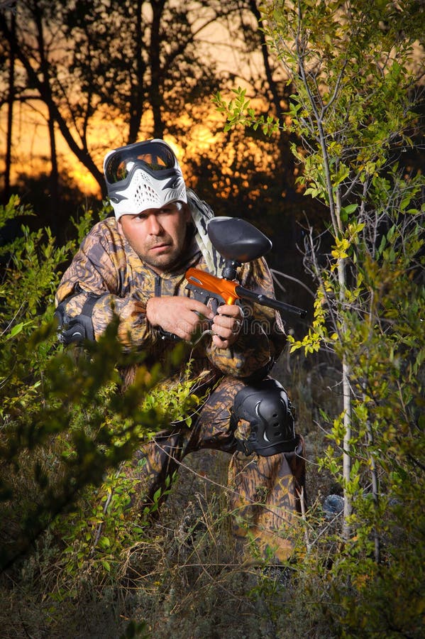 Paintball player stock photo. Image of paintballing, summer - 44471276