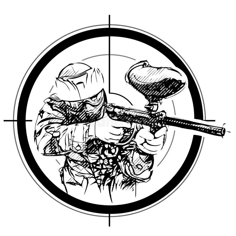 Paintball stock vector. Illustration of recreation, sport - 35476373