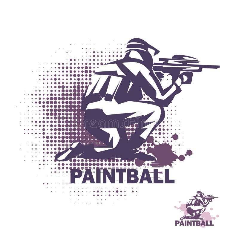 Paintball Player Stylized Vector Symbol Stock Vector - Illustration of ...