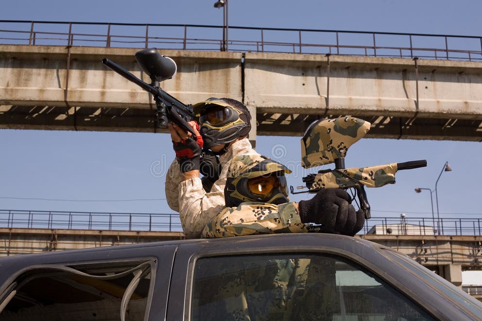 Paintball Players on the Car Stock Photo - Image of hunt, outdoors: 7946002