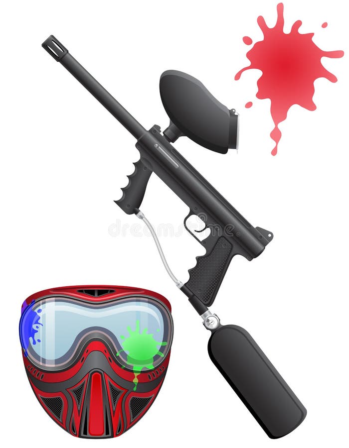 Paintball Set Vector Illustration Stock Vector - Illustration of ...