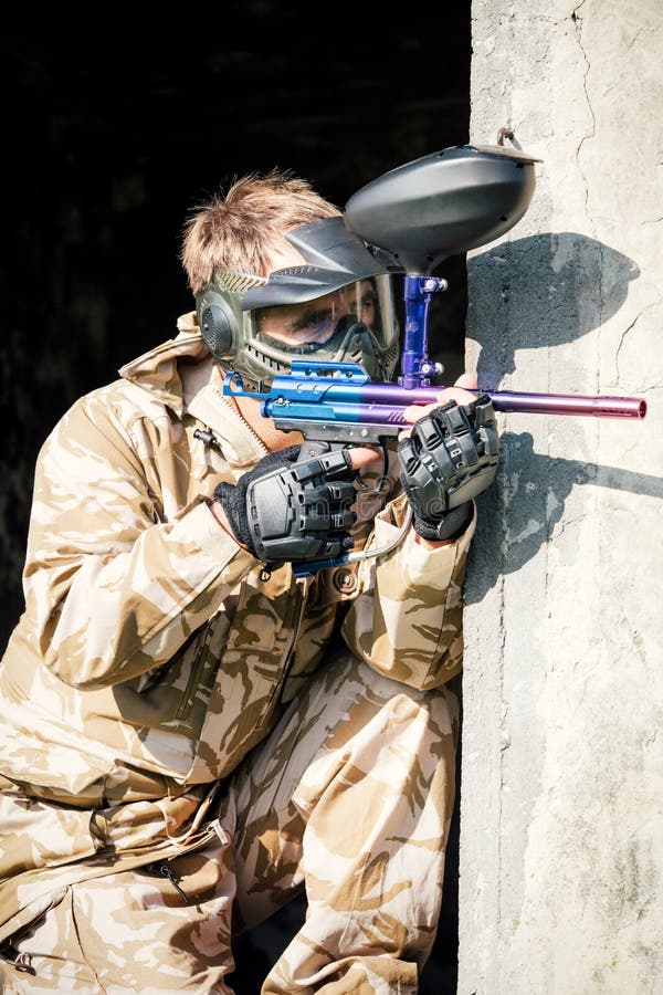 Paintball sport player stock image. Image of fight, warrior - 44351167