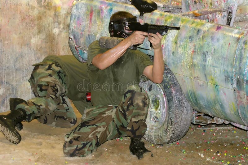 Paintball Team stock image. Image of aggressive, military - 84183