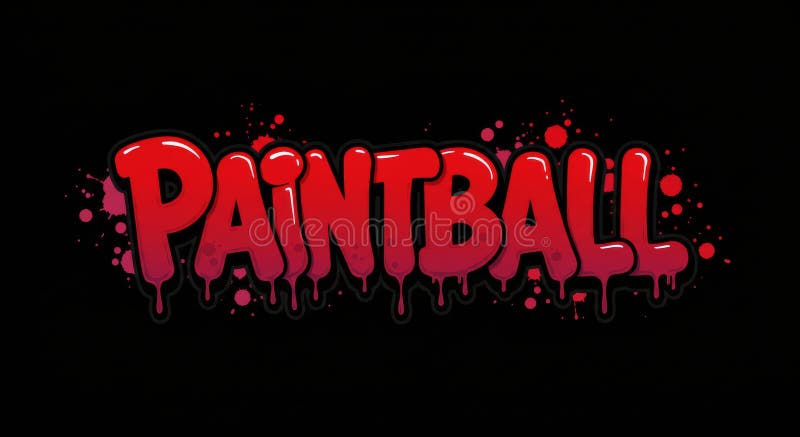 Bold Paintball Design with Red Splatter on Black Dynamic Background ...