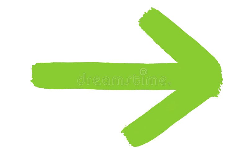 Paintbrush Arrow with Green Color Stock Illustration - Illustration of ...