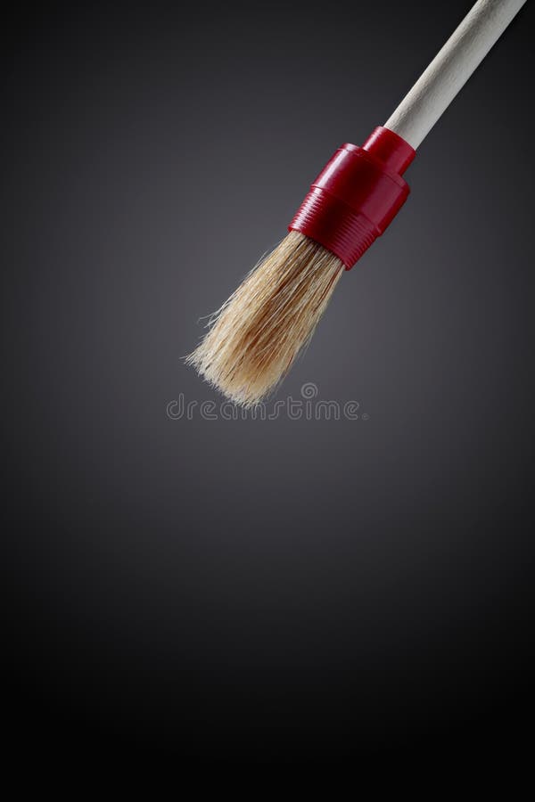 Paintbrush on a Black Background . Stock Image - Image of restoration ...