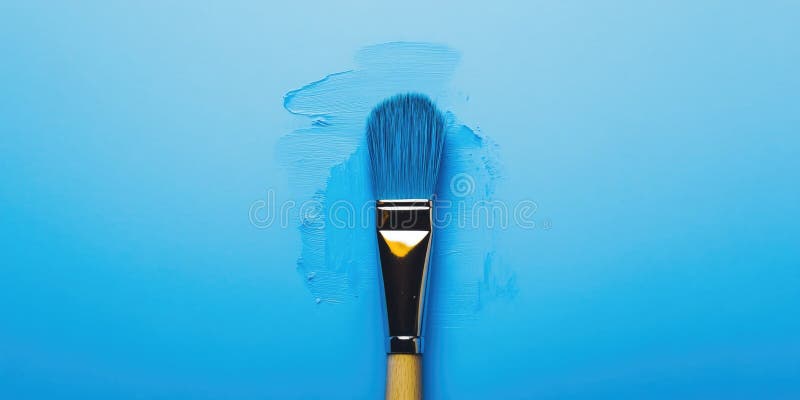 Blue Paintbrush stock image. Image of tutorial, supplies - 375735327