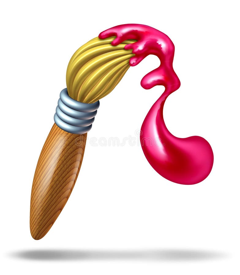 Paintbrush with Glossy Red Paint Splash Stock Illustration ...