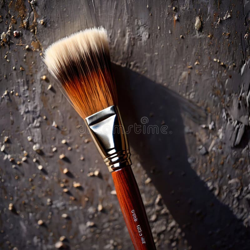 Paintbrush on Grey Wall Color Design Concept Stock Illustration ...