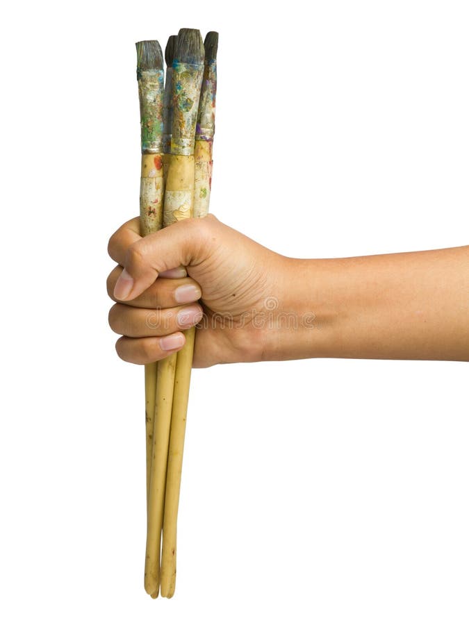 Paintbrush in hand stock image. Image of paintbrush, stretch - 23391481
