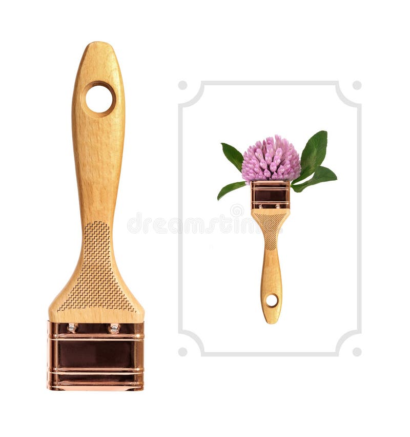A Paintbrush Handle and a Graphic Design Example. Design Element with ...