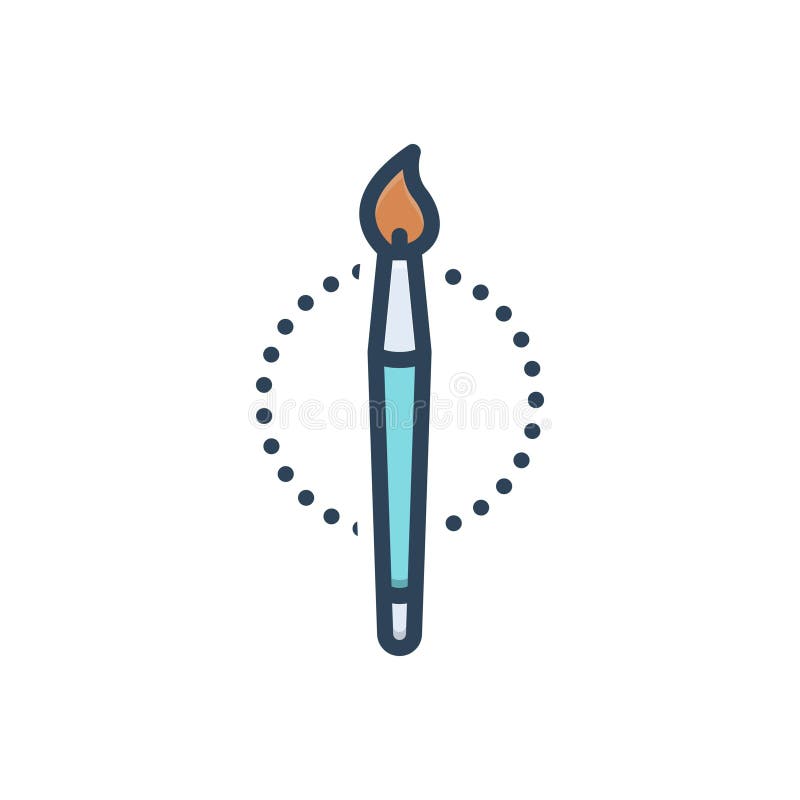 Color Illustration Icon for Paintbrush, Drawing and Brush Stock ...