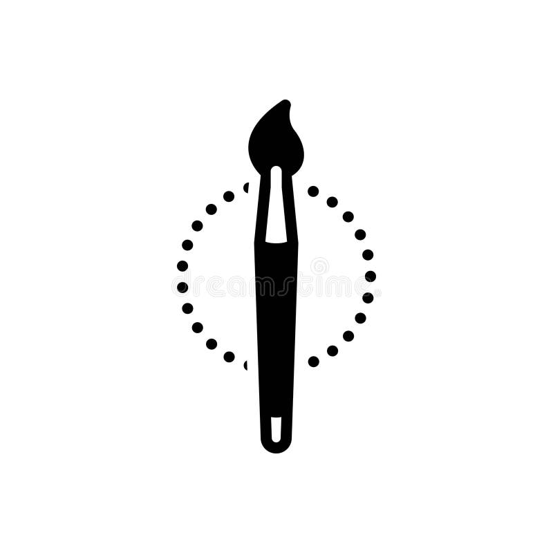 Black Solid Icon for Paintbrush, Drawing and Tool Stock Illustration ...