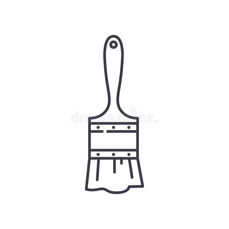 Paintbrush Icon, Linear Isolated Illustration, Thin Line Vector, Web ...