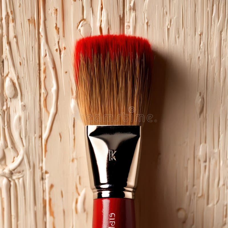Paintbrush on Ivory Wall Color Design Concept Stock Illustration ...