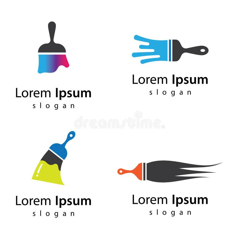 Paintbrush Logo Vector Icon Stock Vector - Illustration of white ...
