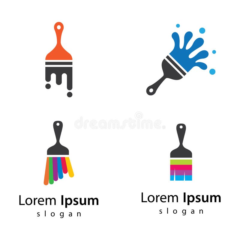 Paintbrush Logo Vector Icon Stock Vector - Illustration of template ...