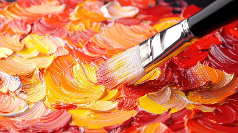 A Paintbrush in Motion, Creating a Dynamic and Vibrant Painting. Stock ...