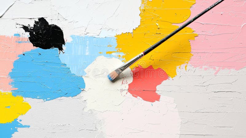 A Paintbrush in Motion, Creating a Vibrant Abstract Painting. Stock ...