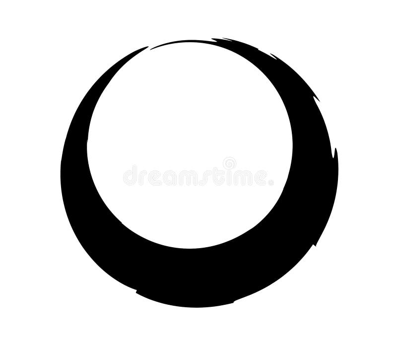 Paintbrush, Paint Stroke Circle Element Stock Vector - Illustration of ...