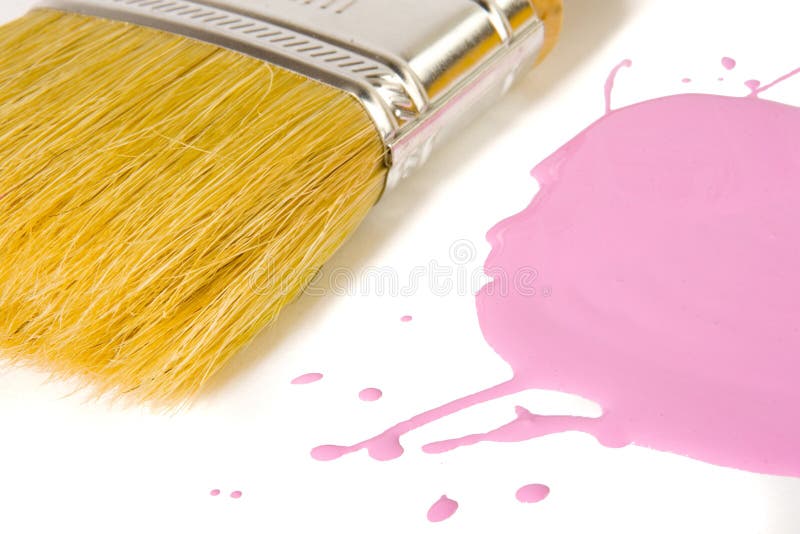 Paintbrush and pink paint stock image. Image of paintings - 6711669