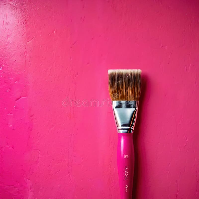 Paintbrush on Pink Wall Color Design Concept Stock Illustration ...