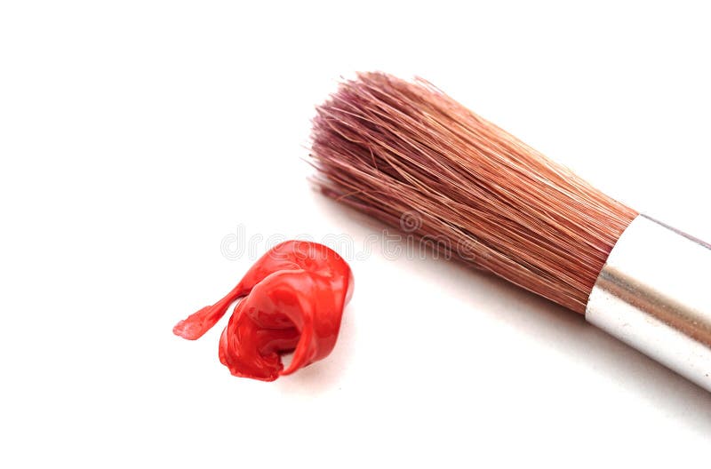 Paintbrush and red color stock photo. Image of painter - 27229374