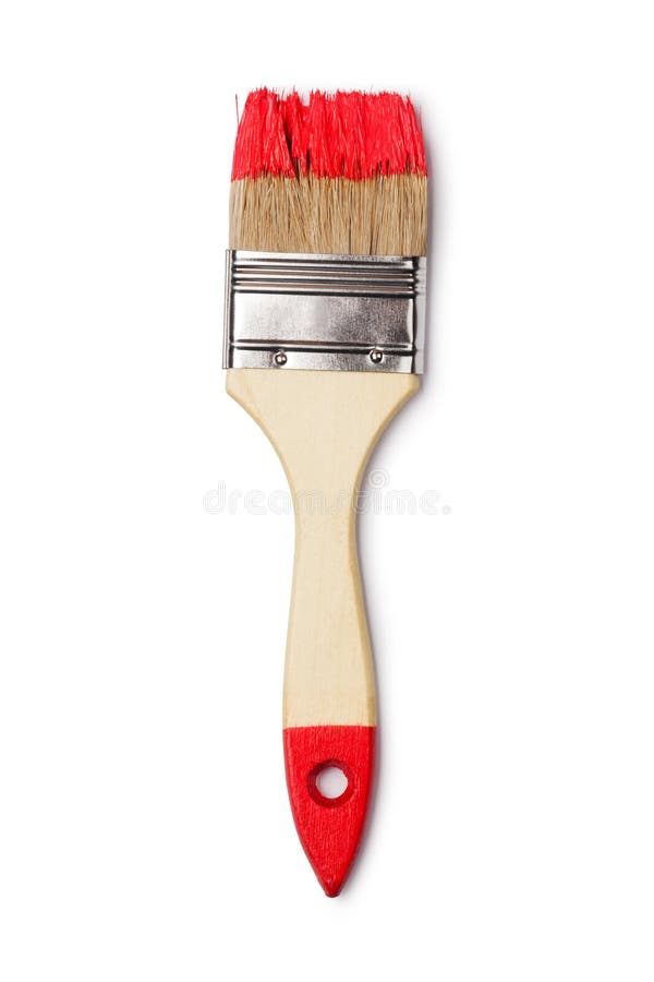 Paintbrush with red paint stock image. Image of paint - 47459265